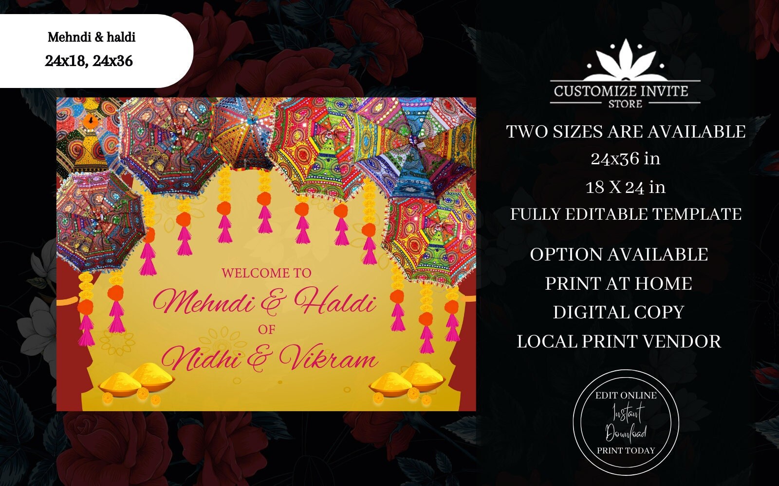 Welcome to Our Mehndi Night, Welcome to Mehndi Signs as Mehndi Welcome ...