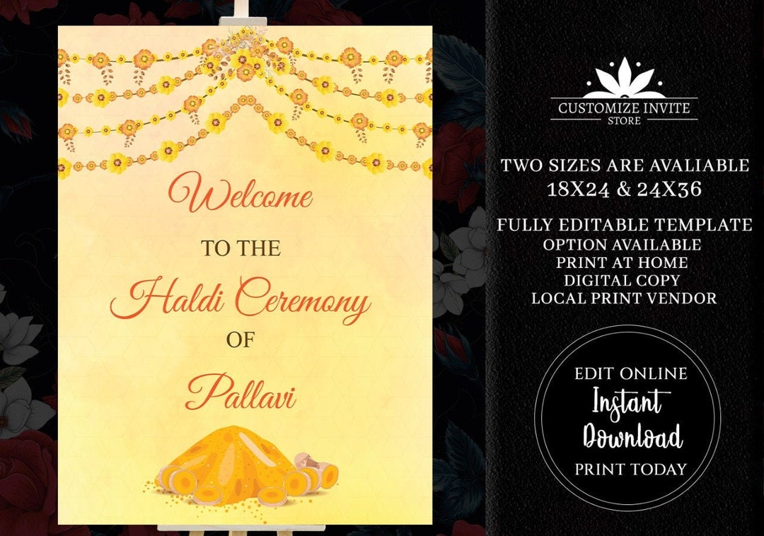Welcome to My Haldi Night, Welcome to Haldi Signs as Haldi Welcome Sign ...
