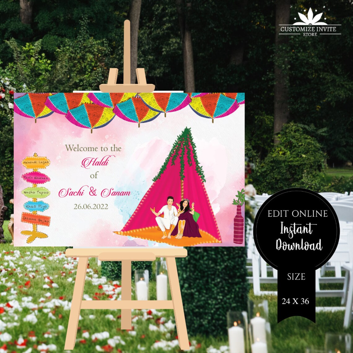 Haldi Posters as Welcome to Haldi Sign Haldi Welcome Signs & - Etsy