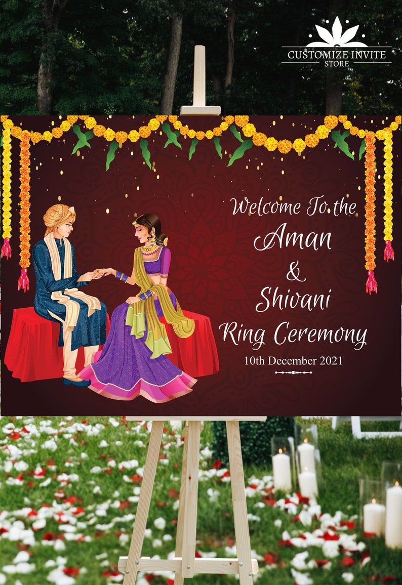 Engagement Ceremony Signs & Engagement Signs, Engagement Signage Indian ...