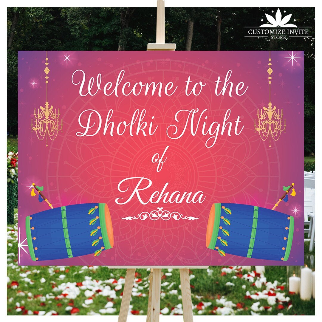 Muslim Dholak Night Signs & Dholki Night Signages, Dholki Welcome Signs ...