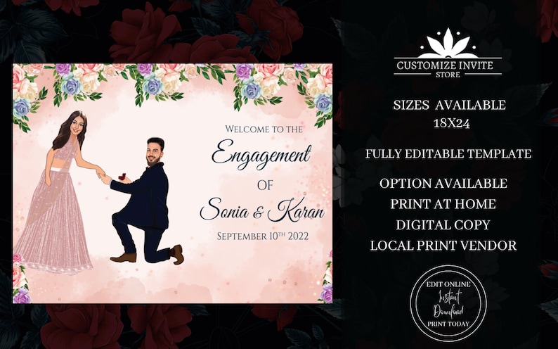 Engagement Ceremony Signs & Engagement Signs, Sagai Signage as Indian ...