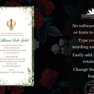 Sukhmani Sahib Path Digital Invitation Sikh, Sukhmani Sahib Invite ...