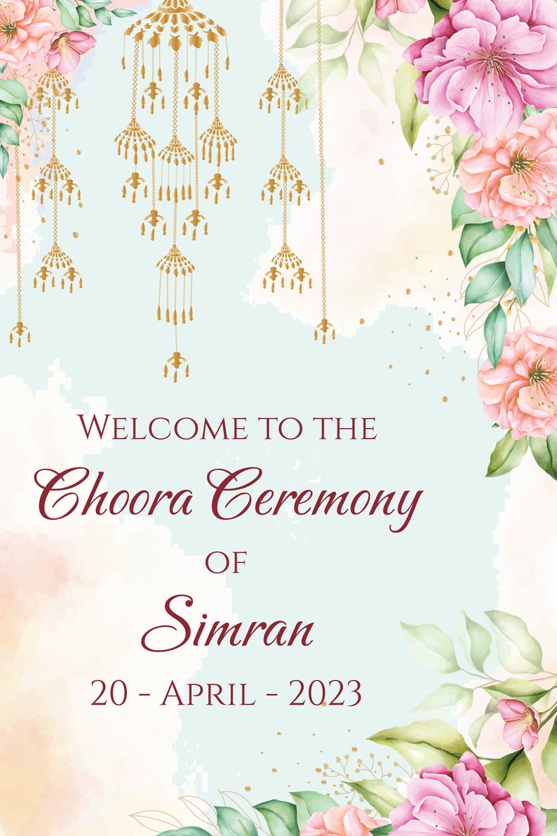 Floral Choora Ceremony as Chura Signs Welcome, Indian Welcome Signs ...