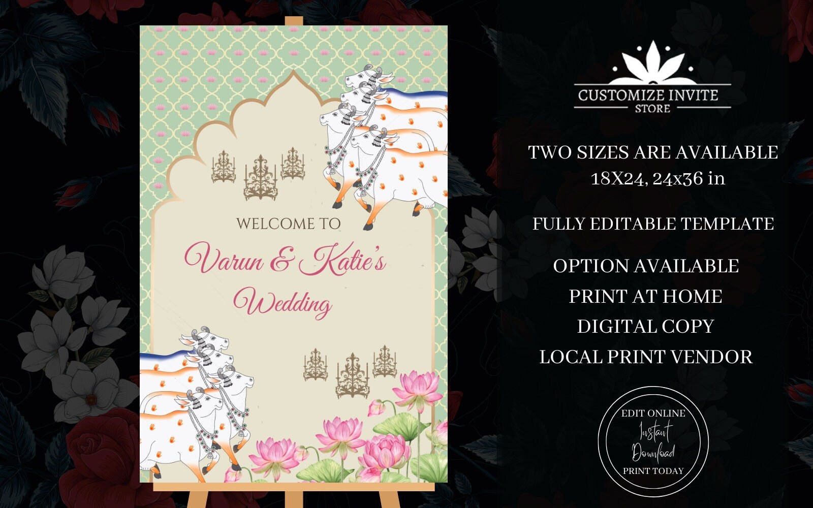 Hindu Wedding Signs as Indian Wedding Decor, Indian Wedding Signs ...