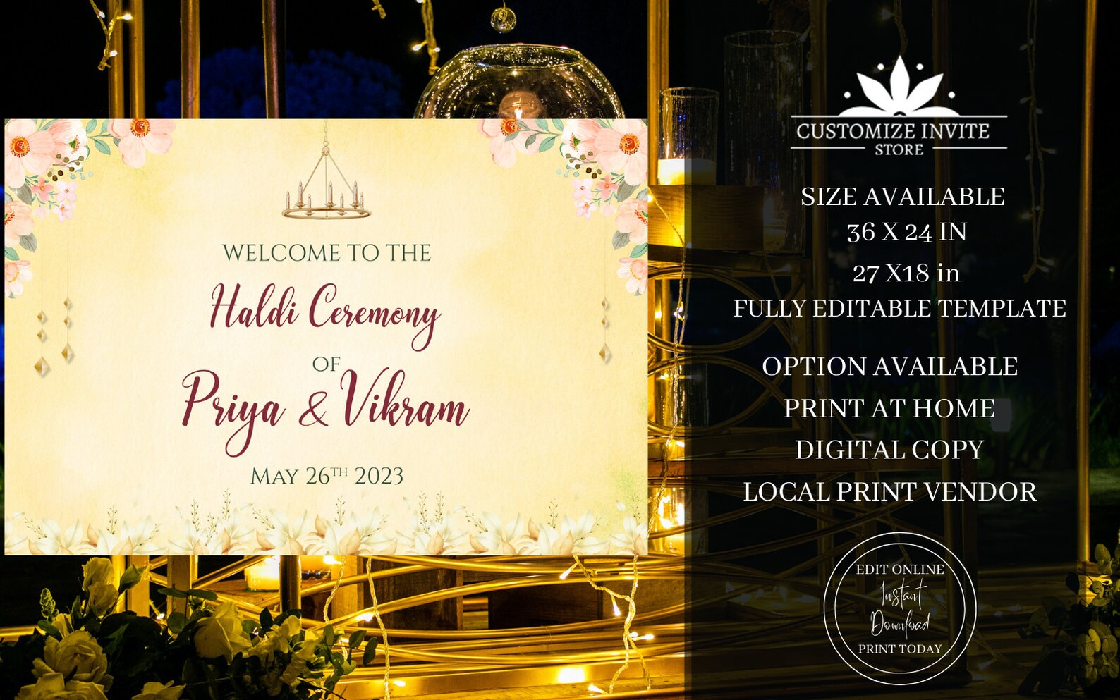 Haldi Posters as Welcome to Haldi Sign Haldi Welcome Signs & - Etsy