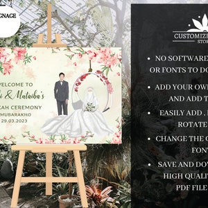 Beautiful Couple Nikkah Signages as Muslim Wedding Sign as Nikah ...