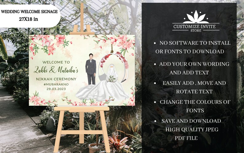 Beautiful Couple Nikkah Signages as Muslim Wedding Sign as Nikah ...