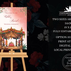 Royal Mandap Hindu Wedding With Rose Hanging Garden Welcome Entrance ...