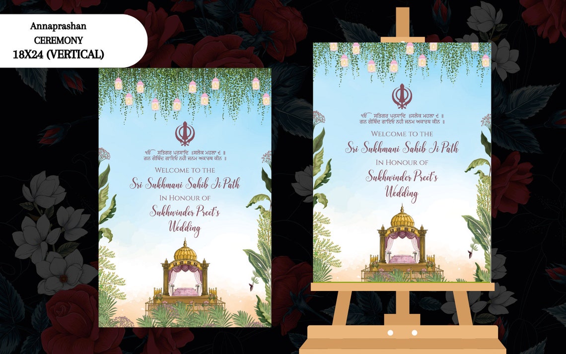 Sikh Sukhmani Shahib Ji Akhand Path Sign Welcome Sign, Akhand Path ...