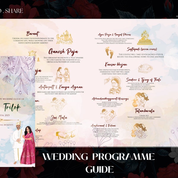Indian Wedding Program - Etsy
