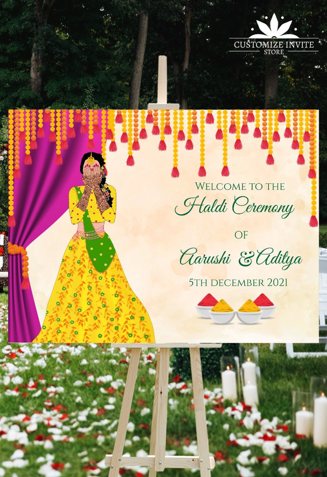 Welcome to My Haldi Ceremony, Welcome to Haldi Signs as Haldi Welcome ...