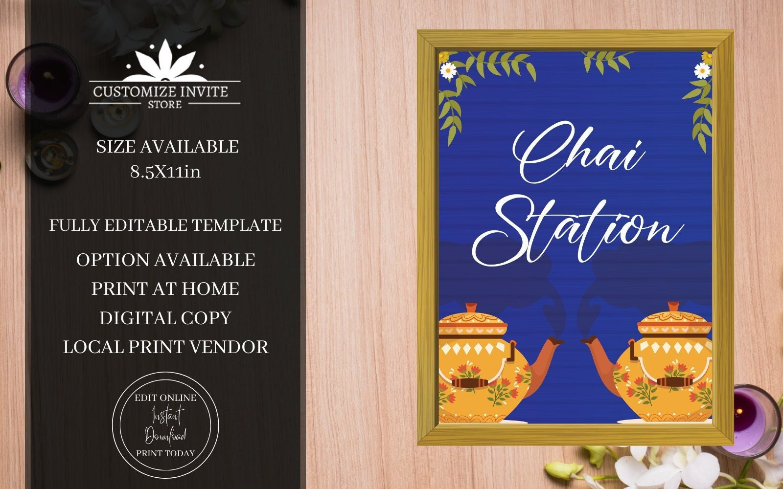 Chai Stall Signs Indian Food Station Sign, Indian Chai Station Sign ...