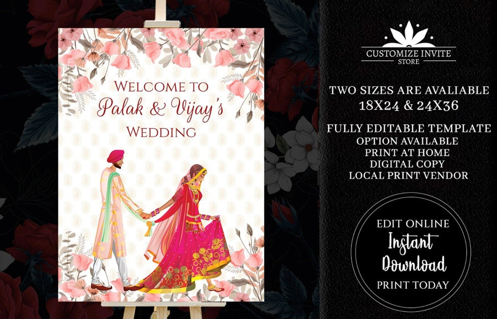 Phera Welcome Sign as Indian Wedding Welcome Signage Board, Hindu ...