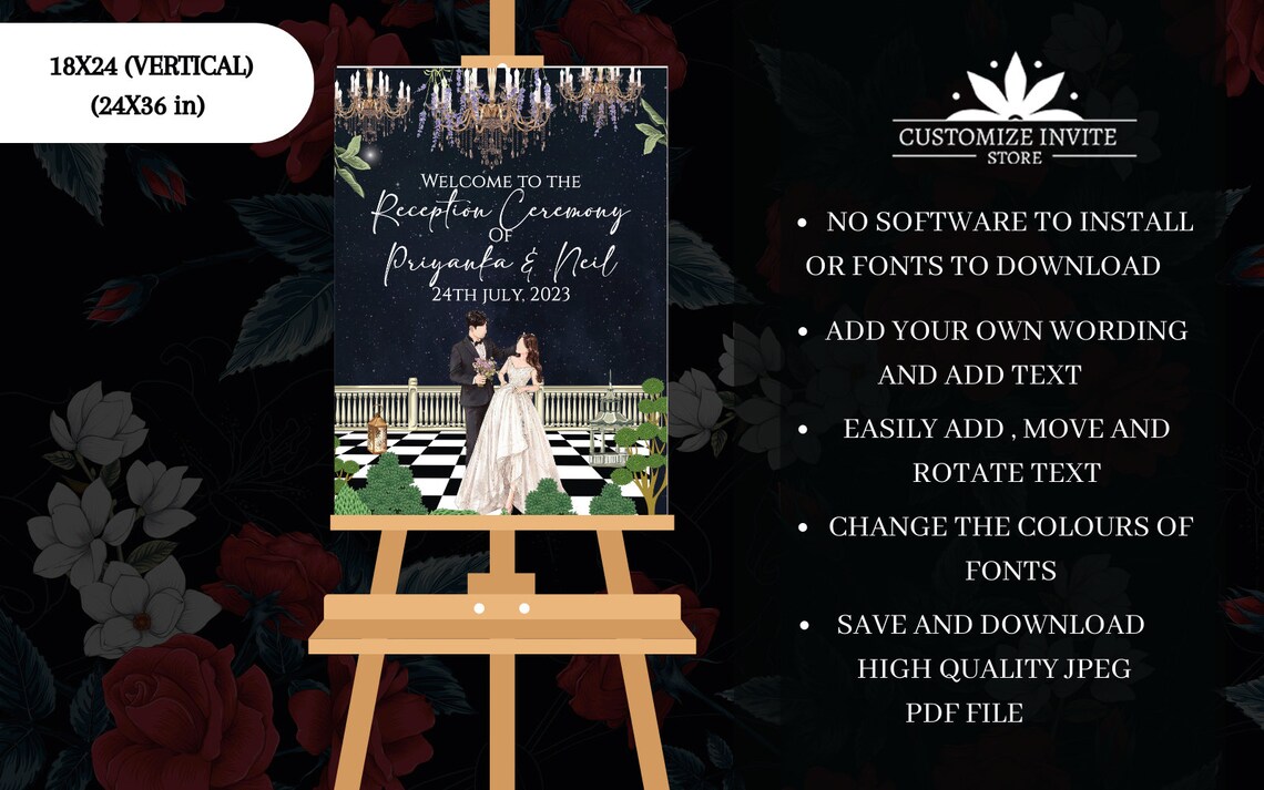 Welcome Reception Signs & Indian Wedding Reception Signage, Indian ...