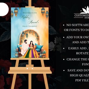 Mughal Blue Pottery Theme for Mehendi and Haldi Ceremony Welcome ...