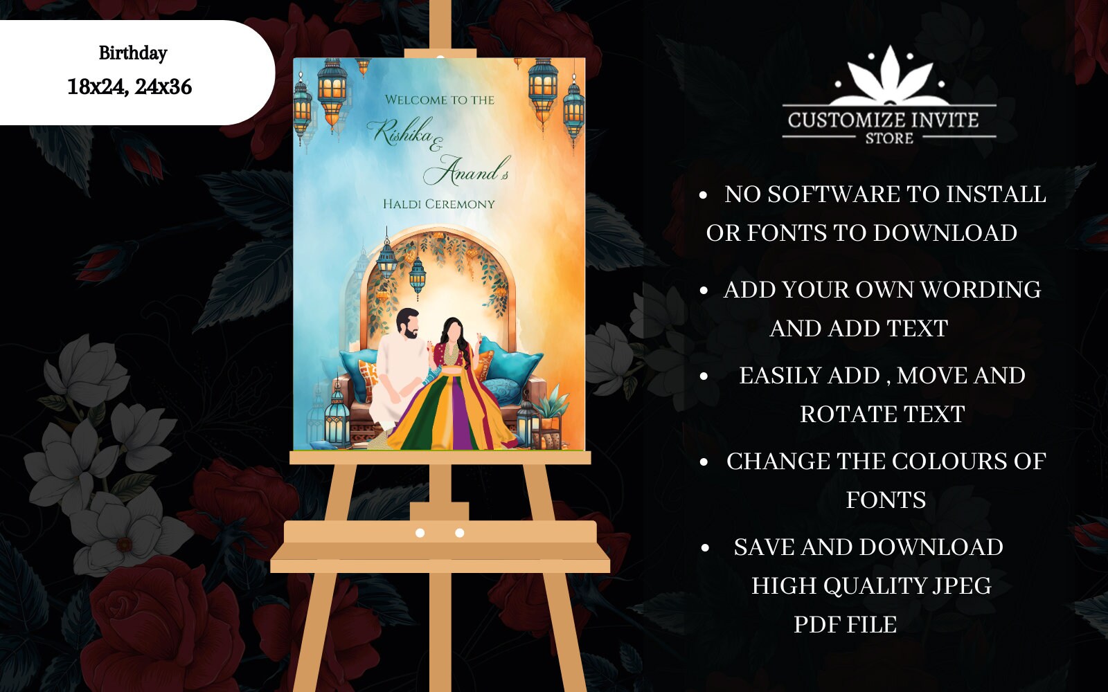 Mughal Blue Pottery Theme for Mehendi and Haldi Ceremony Welcome ...