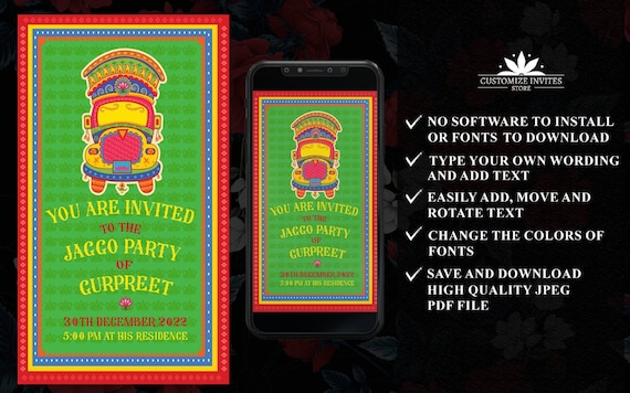 Jago Party invite & Bollywood party invite digital Jaggo | Etsy