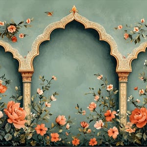 Floral Indian Wedding Backdrop: Customizable Digital Print - Etsy