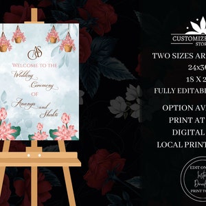 Indian Wedding Welcome Sign Board as Hindu Welcome Signage, Hanging ...