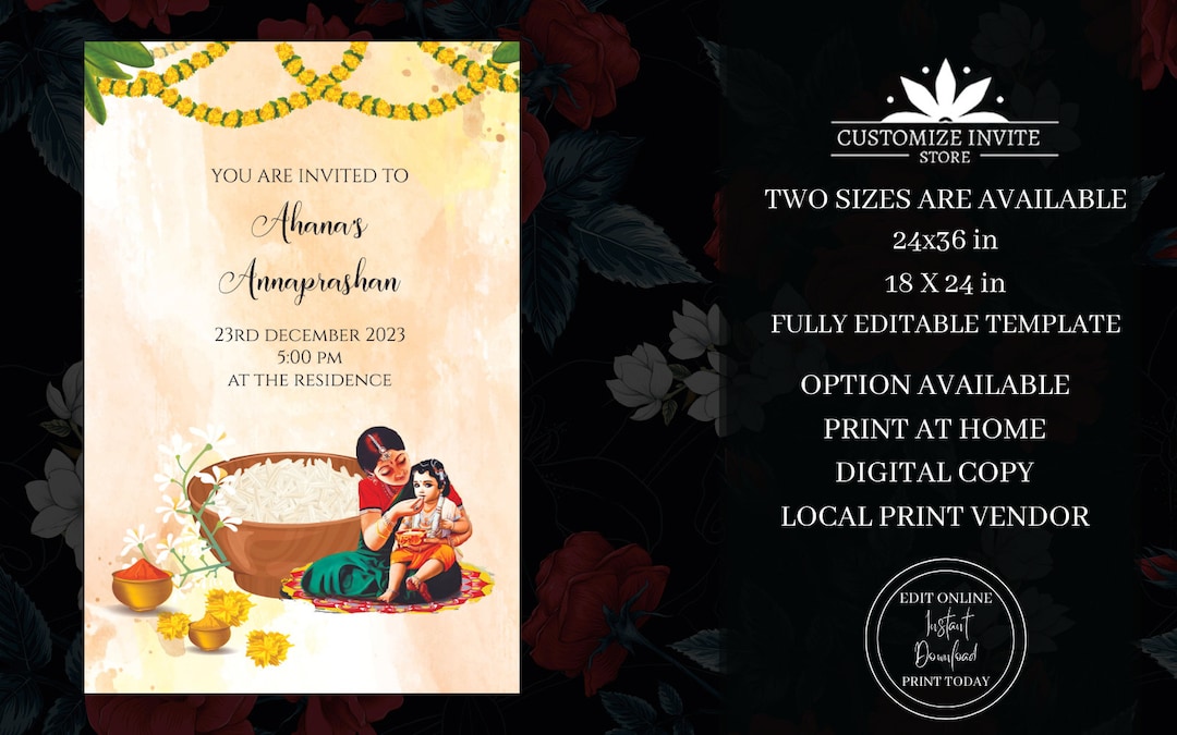 Annaprashan Invites Rice Feeding Ceremony Invitation, Annaprasan ...