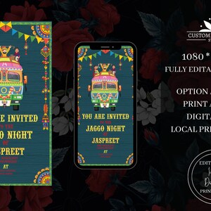 Jaggo Night Invites as Jaggo Wedding Invite, Jago Invitation Digital as ...