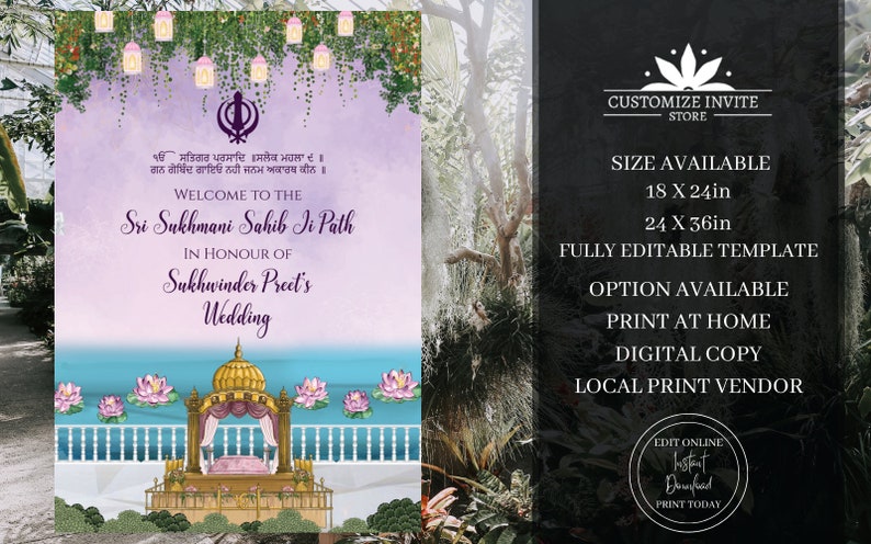 Sikh Akhand Path Sign Welcome & Akhand Path Welcome Sign, Akhand Path ...