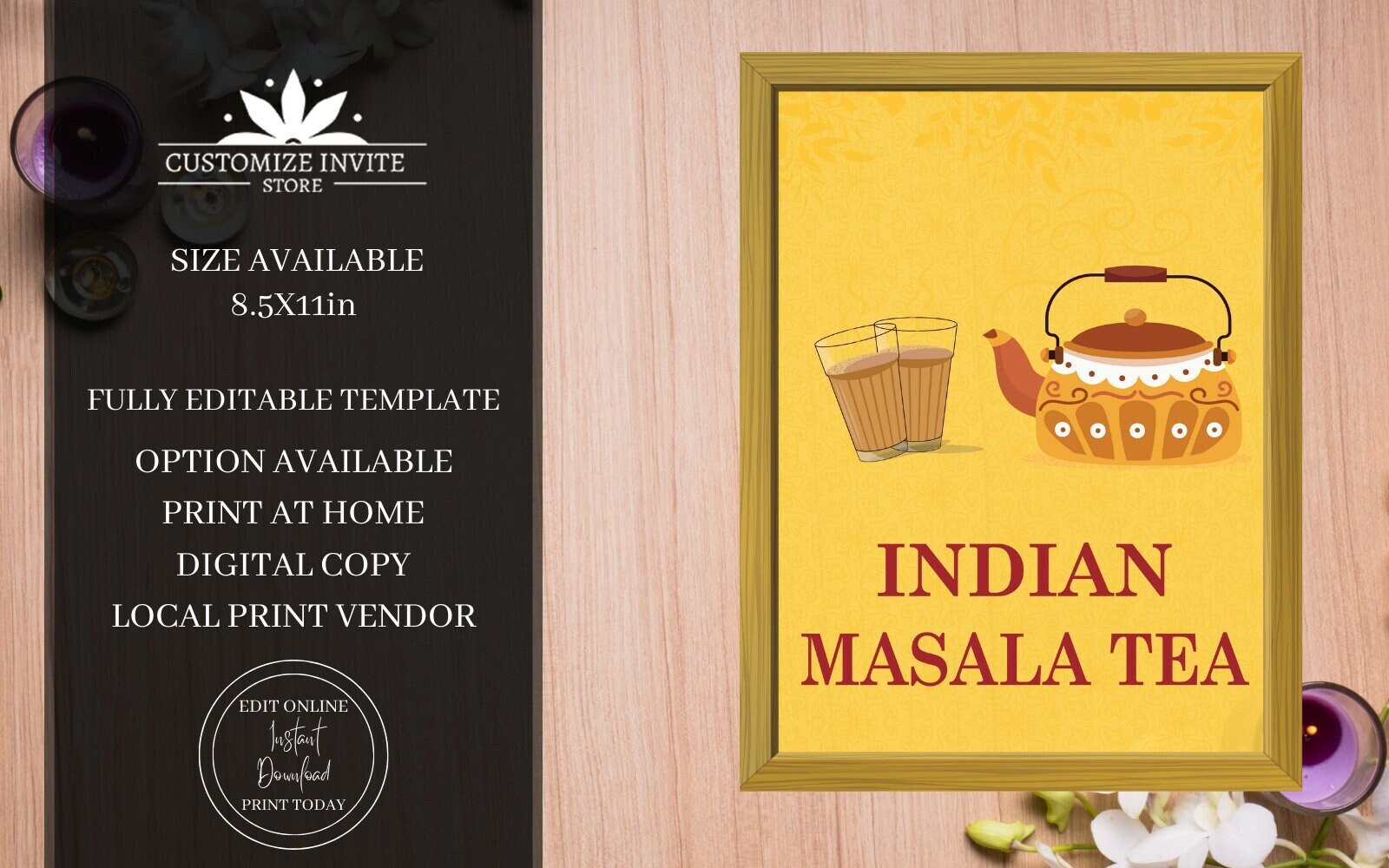 Chai Stall Signs Indian Food Station Sign, Indian Chai Station Sign ...