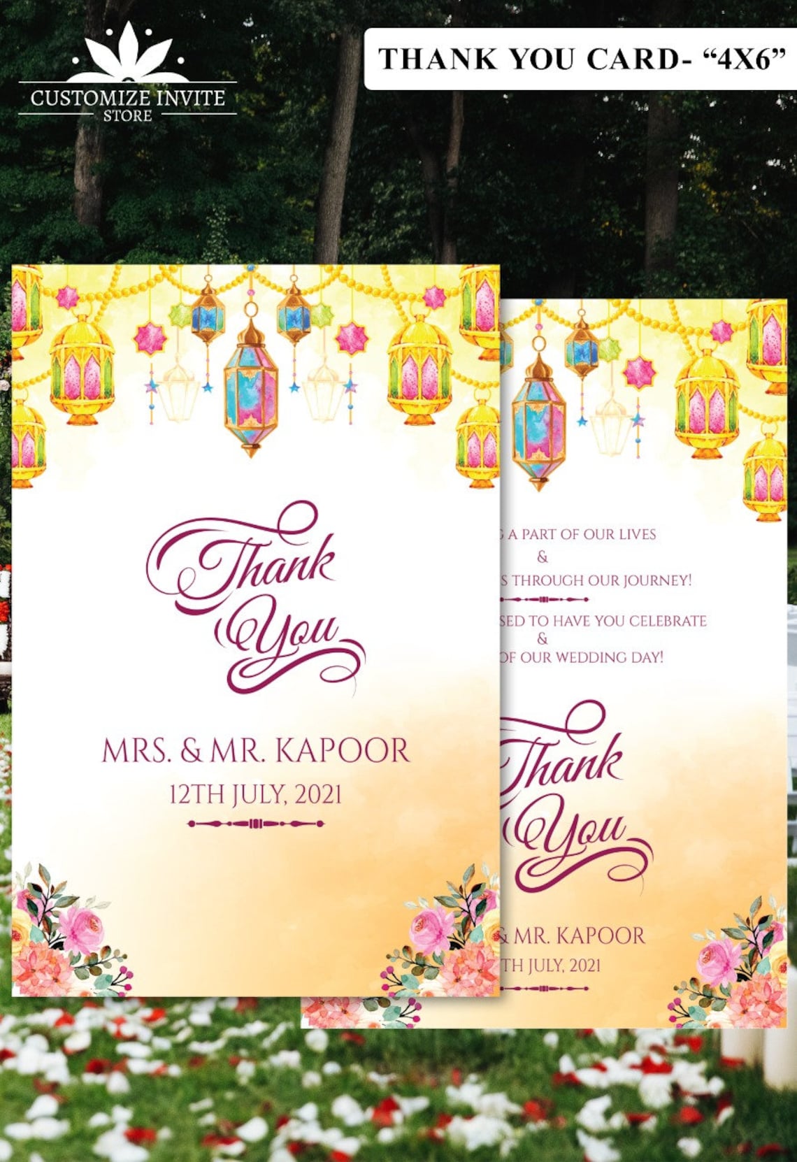Indian Wedding Thankyou Cards Traditional, Thank You Cards Indian as ...