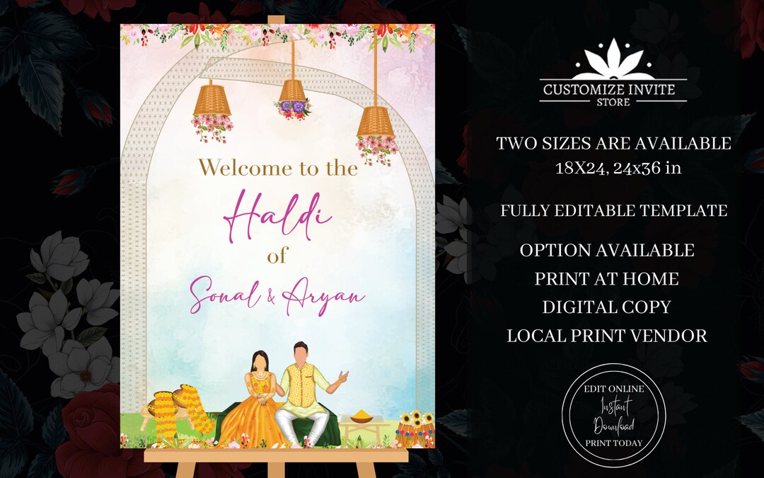 Henna Welcome Sign, Mehndi Night Welcome Signage With Umbrella Decor ...