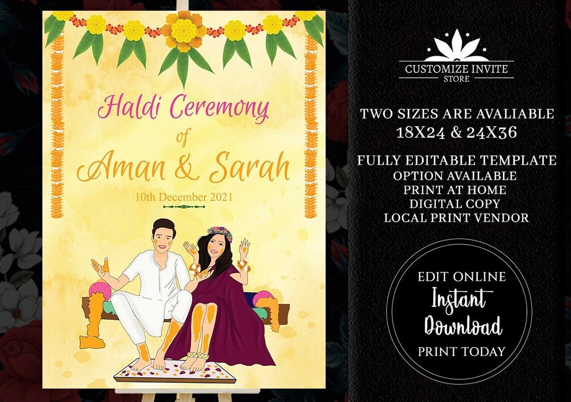 Welcome to Our Haldi Ceremony, Welcome to Haldi Signs as Haldi Welcome ...