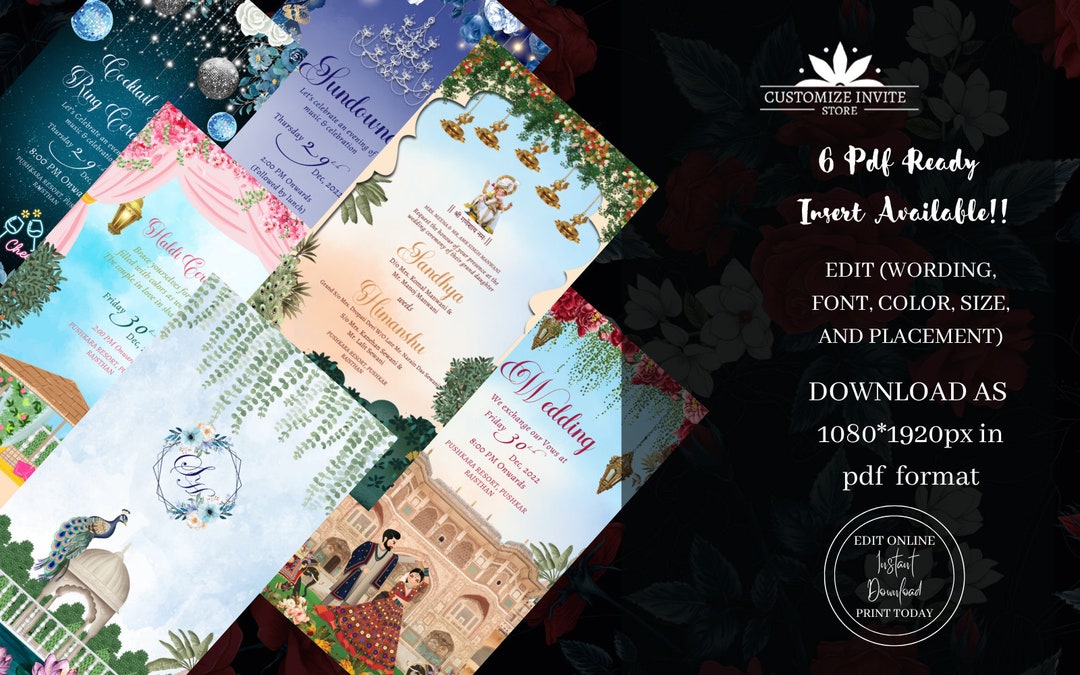 Electronic Royal Wedding Invitation, Wedding Sundowner Indian Invite ...