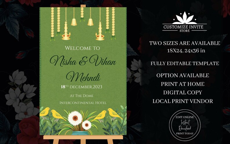 Henna Welcome Sign Mehndi Night Welcome Signage as Henna - Etsy