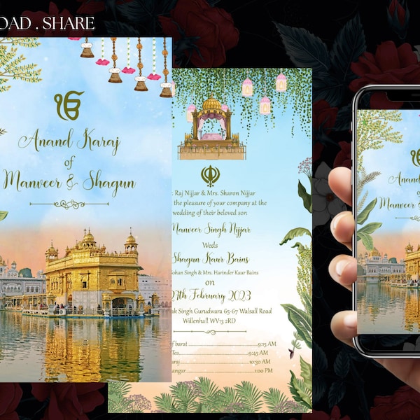 Temple Wedding Invite Cards - Etsy