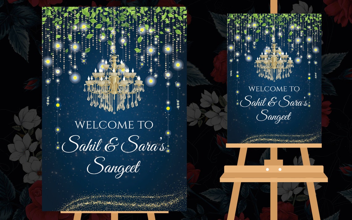 Sangeet Signs & Sangeet Welcome Sign, Sangeet Decor as Sangeet Poster ...