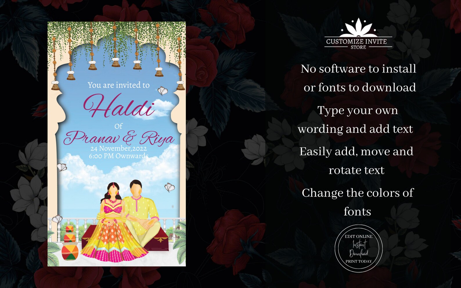 Haldi Invitations & Pithi Invites, Haldi Invite Card as Pithi ...