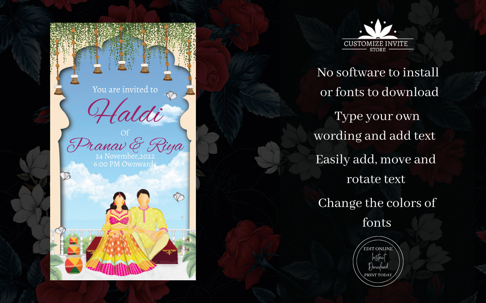 Haldi Invitations & Pithi Invites, Haldi Invite Card as Pithi ...