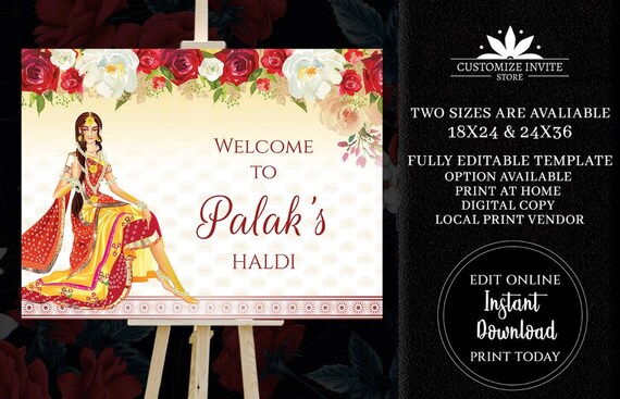 Haldi Decor Entry Sign Board Haldi Ceremony Signages Haldi | Etsy