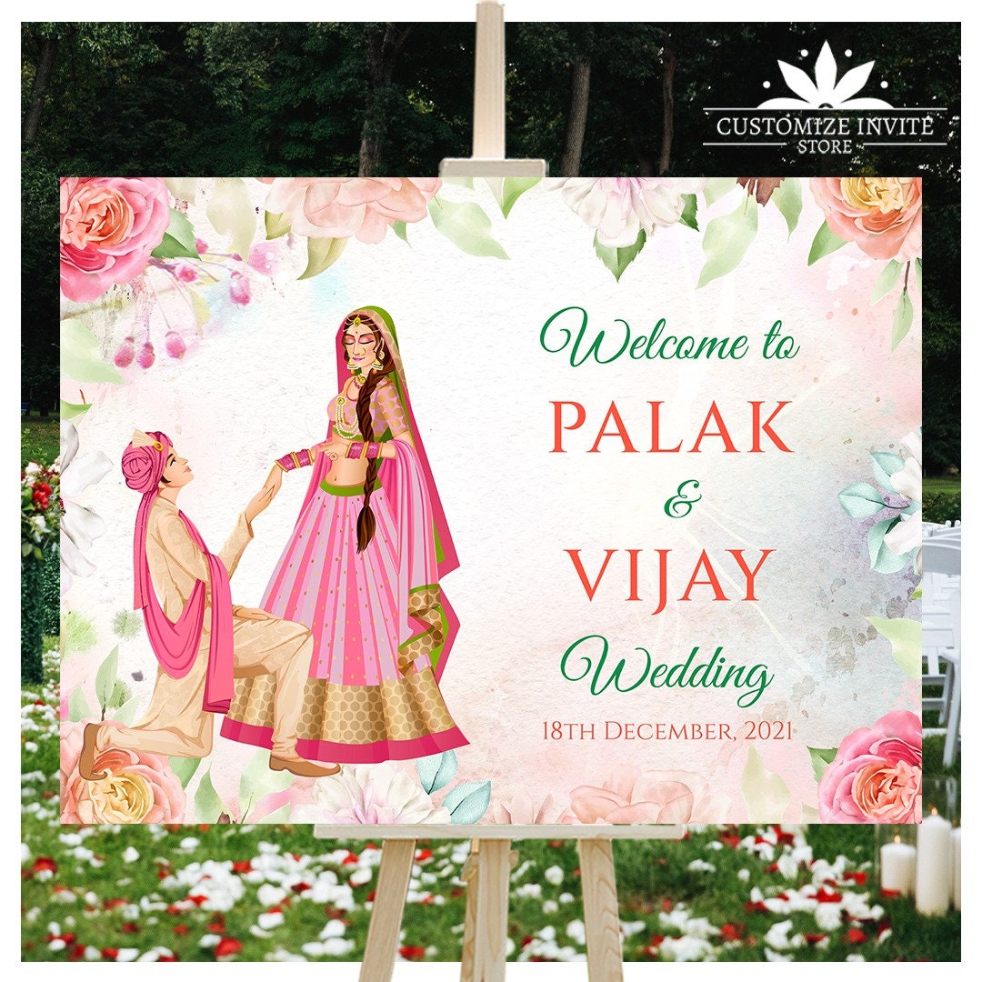 Hindu Wedding Welcome Signs Editable & Royal Wedding Welcome - Etsy