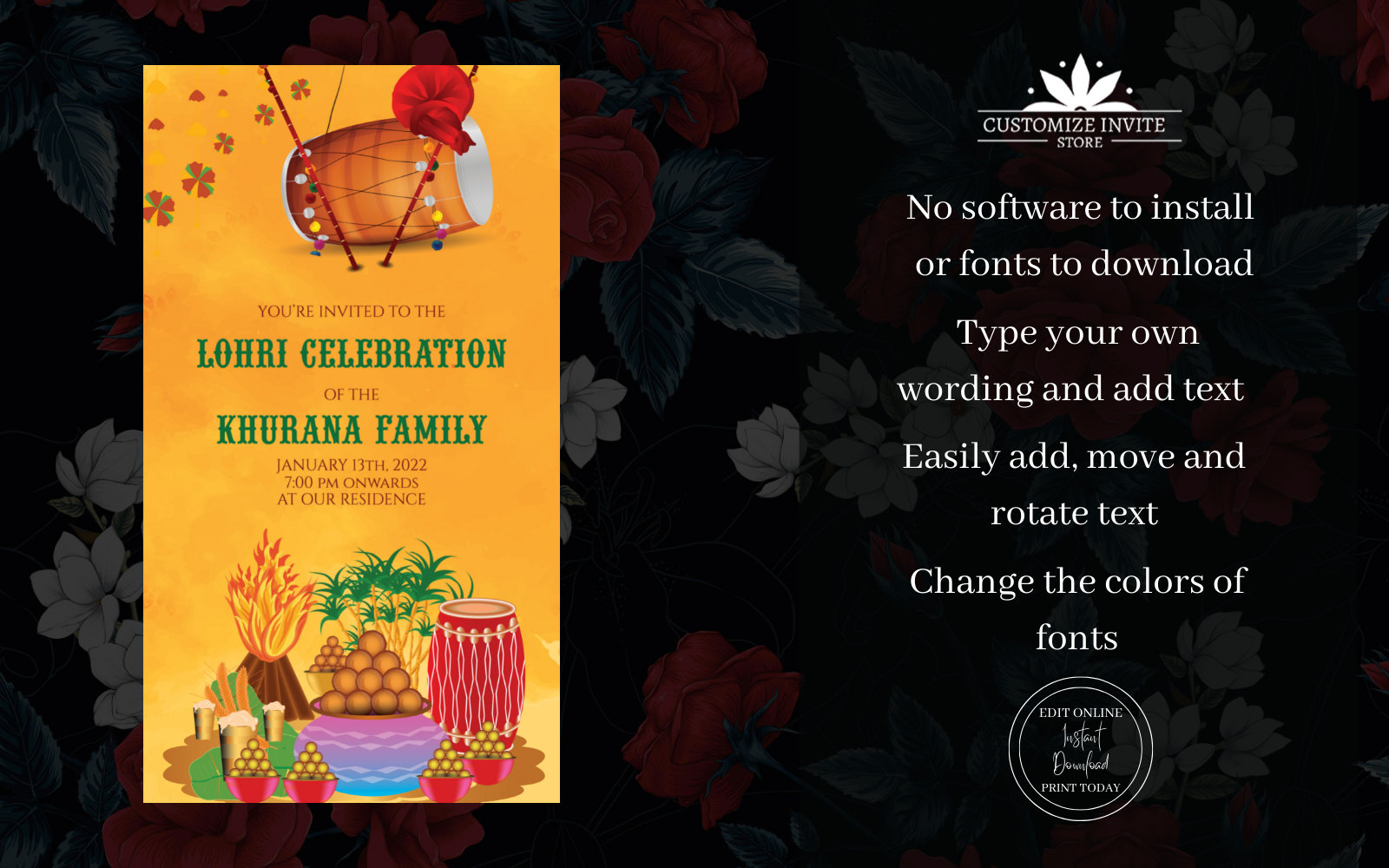 Lohri Invite Lohri Invitation Lohri Mobile Phone Invite First Lohri ...