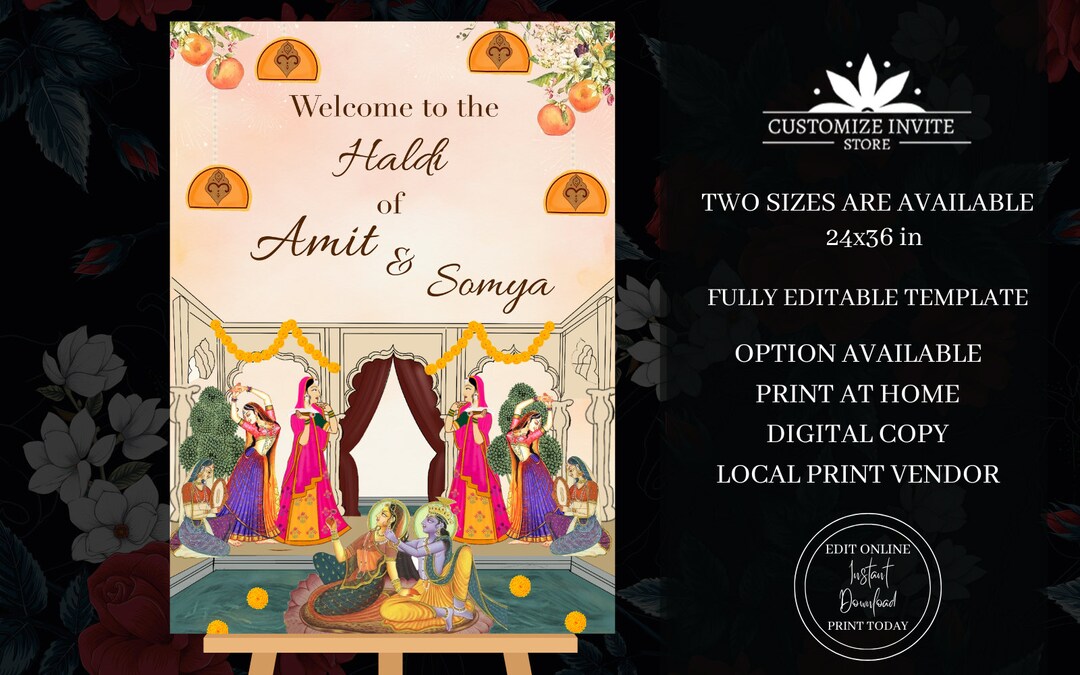 Haldi Welcome Ceremony Signage, Haldi Decor Entry Sign Board, Haldi ...