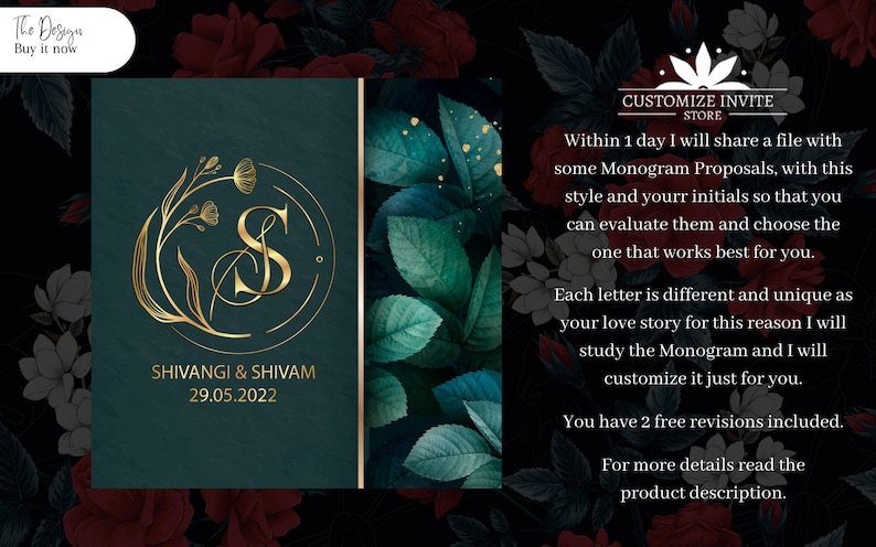 Indian Wedding Logo for Indian Invitation Monogram, Wedding Monogram as ...