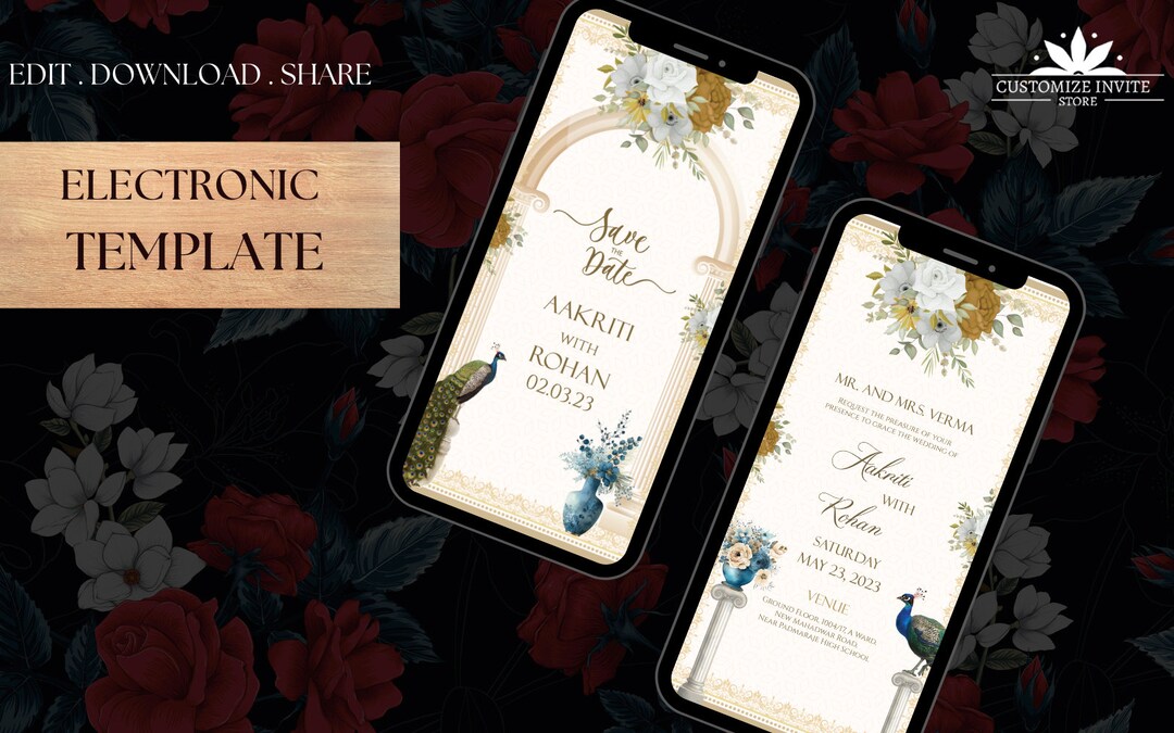 Perfect Pastle and Royal Theme Invitation for Wedding, Reception ...