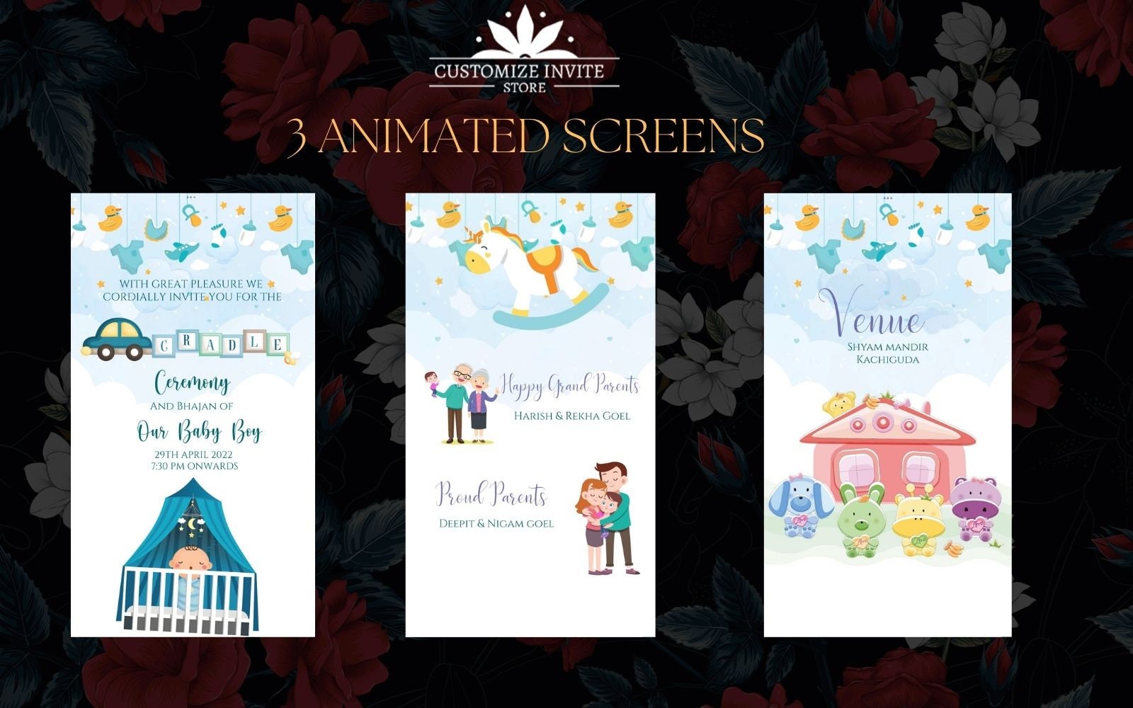 Naming Day Invite Naming Day Card, Name Day Card, Naming Ceremony Card ...