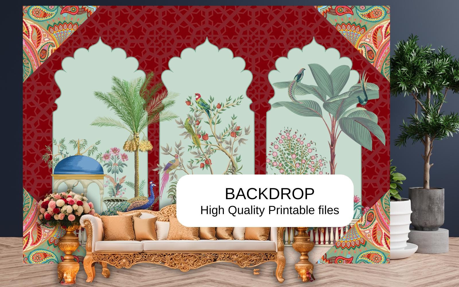 Mughal Mehrab | Indian Wedding Backdrop: Customizable Digital Print ...