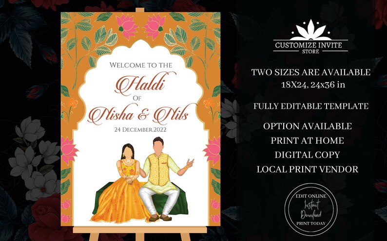 Henna Welcome Sign, Mehndi Night Welcome Signage With Umbrella Decor ...