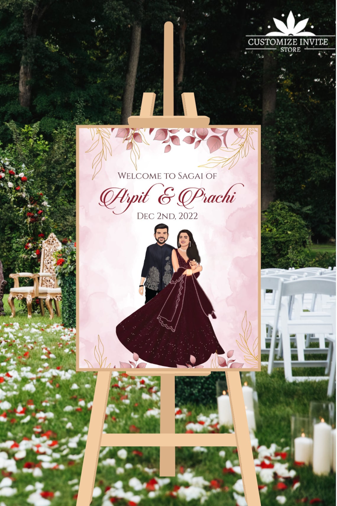 Pastle Welcome Engagement Ceremony Signs as Engagement Signs, Sagai ...