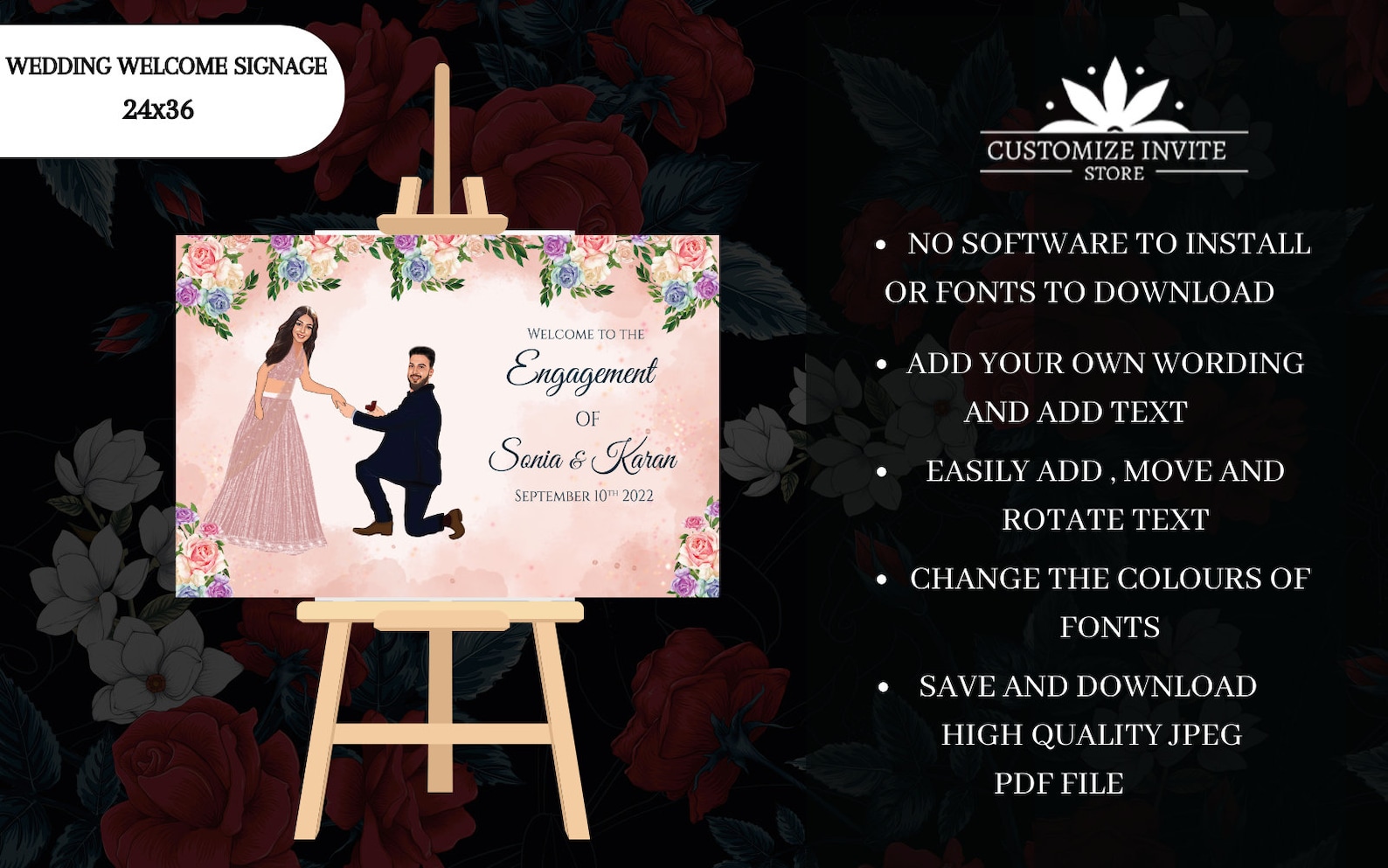 Engagement Ceremony Signs & Engagement Signs, Sagai Signage as Indian ...