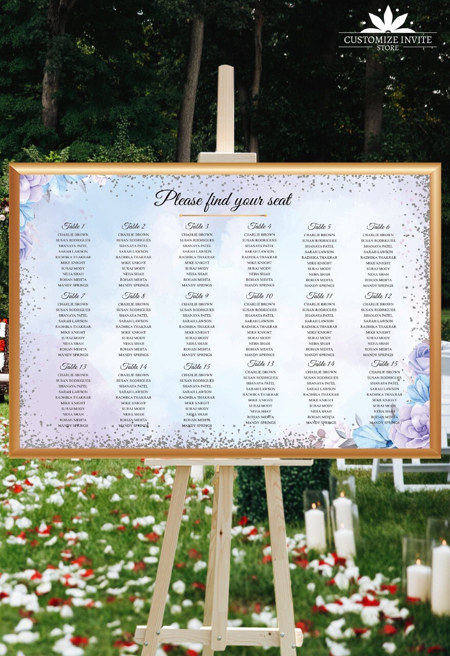 Indian Welcome Decor Sign Wedding Seating, Indian Wedding Table Planner ...