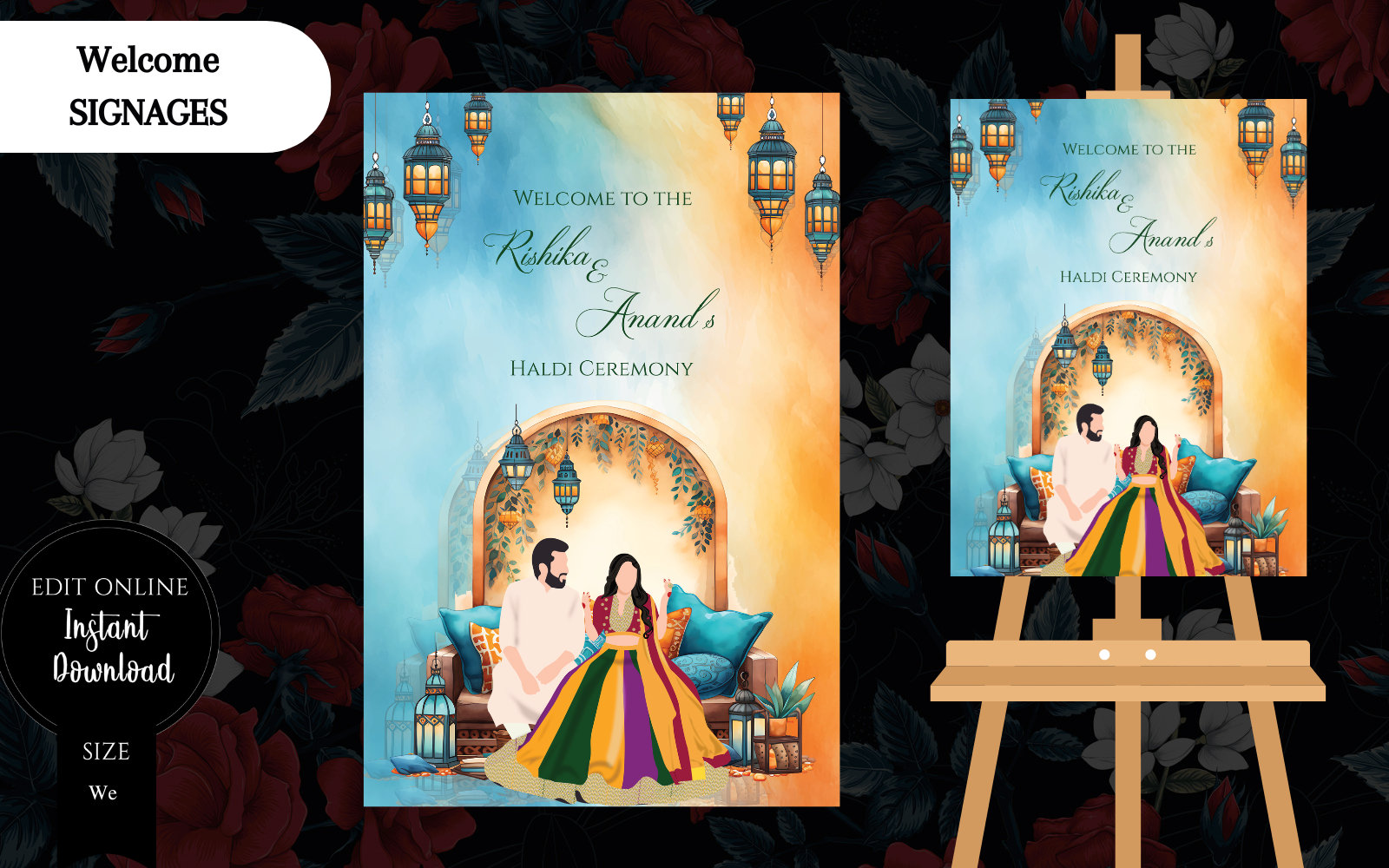 Mughal Blue Pottery Theme for Mehendi and Haldi Ceremony Welcome ...